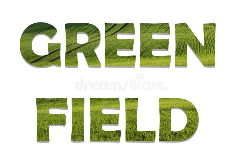 Word Green Made from Green Leaves Isolated on White Background. Stock ...