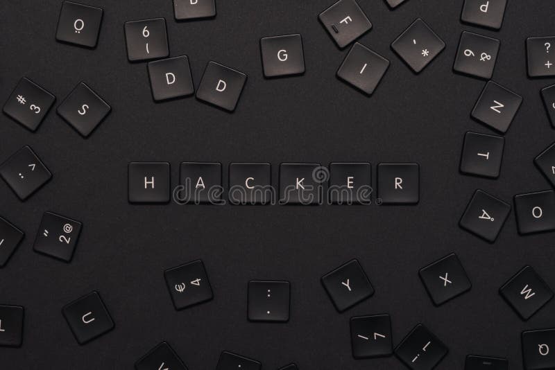 The Word `Hacker` Assembled from Black Keyboard Keys Stock Photo ...