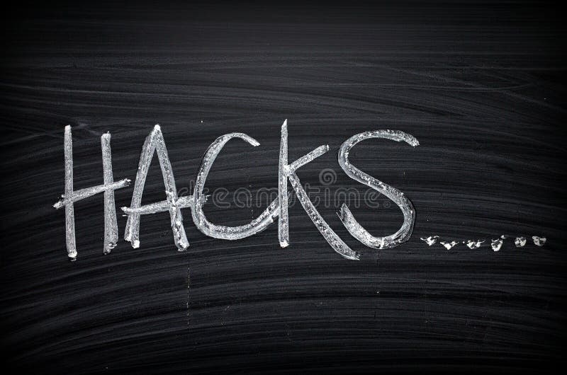 The Word Hacks on a Blackboard Stock Photo - Image of problem ...