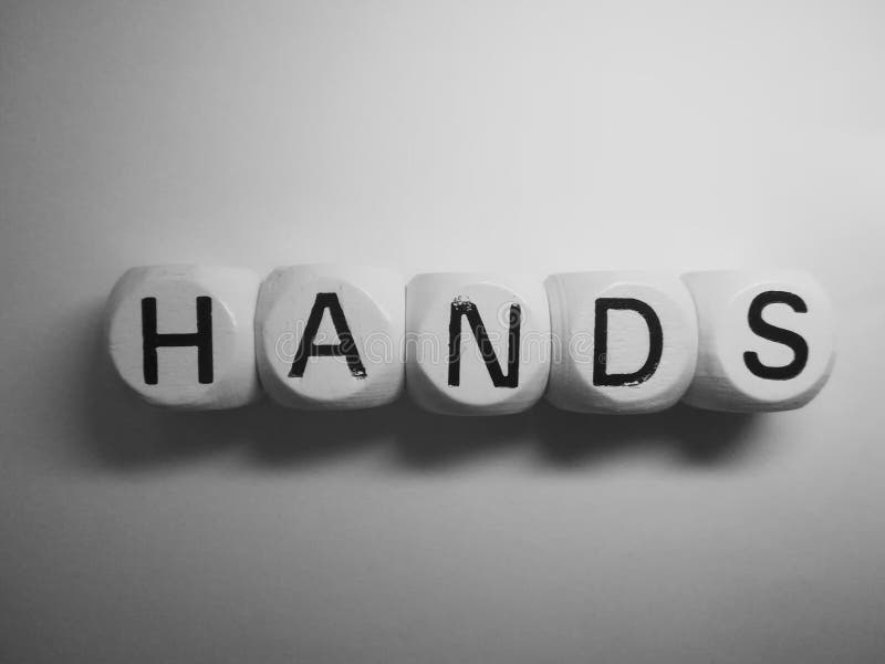 Word hands spelled on dice stock photo. Image of hire - 123025334