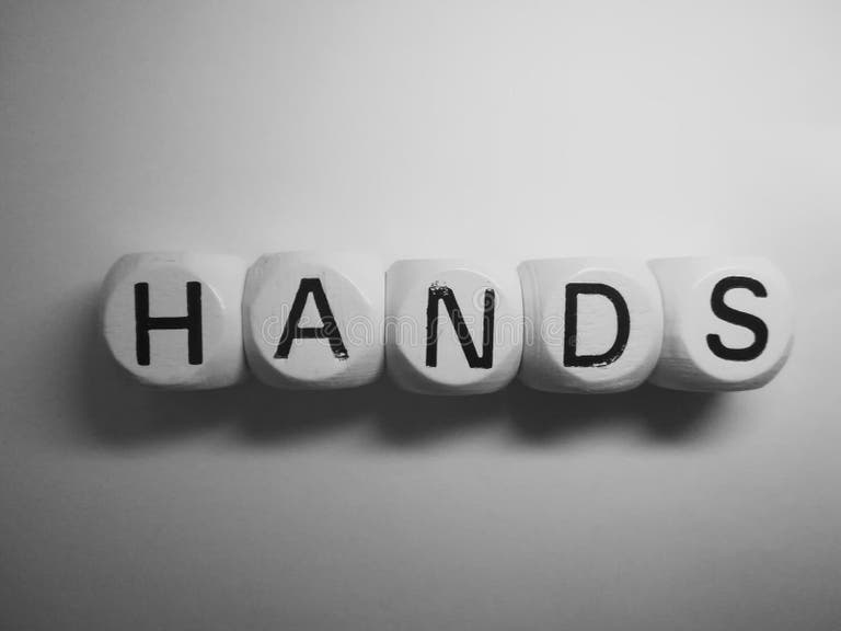 Word hands spelled on dice stock photo. Image of hire - 123025334