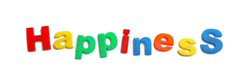 Word HAPPINESS of Magnetic Letters on White Background Stock Image ...
