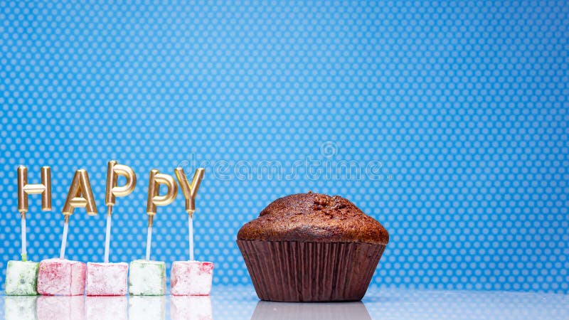 Word Happy with Appetizing Muffin Copy Space, Letter Word Happy, Fresh ...