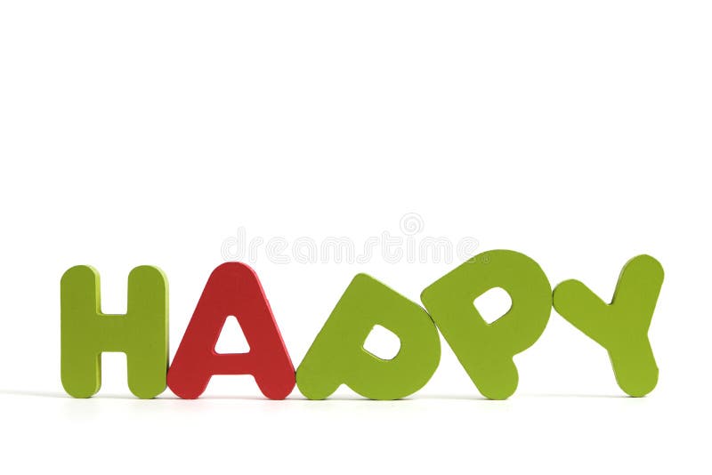 Word Happy Composed Multi Colored Letters White Background. Stock Photo ...