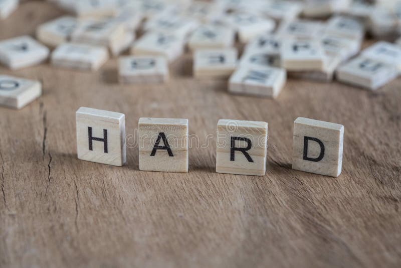 Word Hard Made with Small Rocks Stock Image - Image of white, word ...