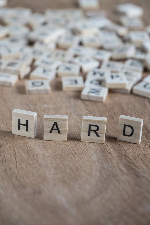 Word Hard Made with Small Rocks Stock Image - Image of white, word ...