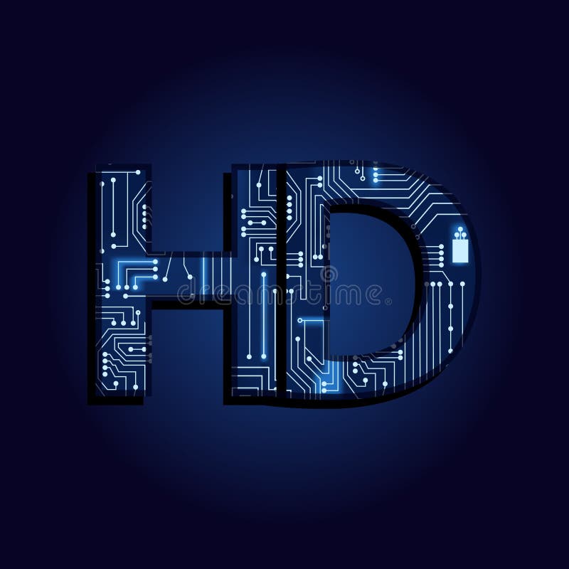 Word HD with Electronic Circuit Stock Vector - Illustration of ...