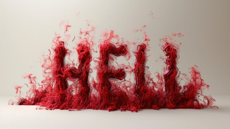 Word HELL Made of Red Smoke on White Background Stock Illustration ...