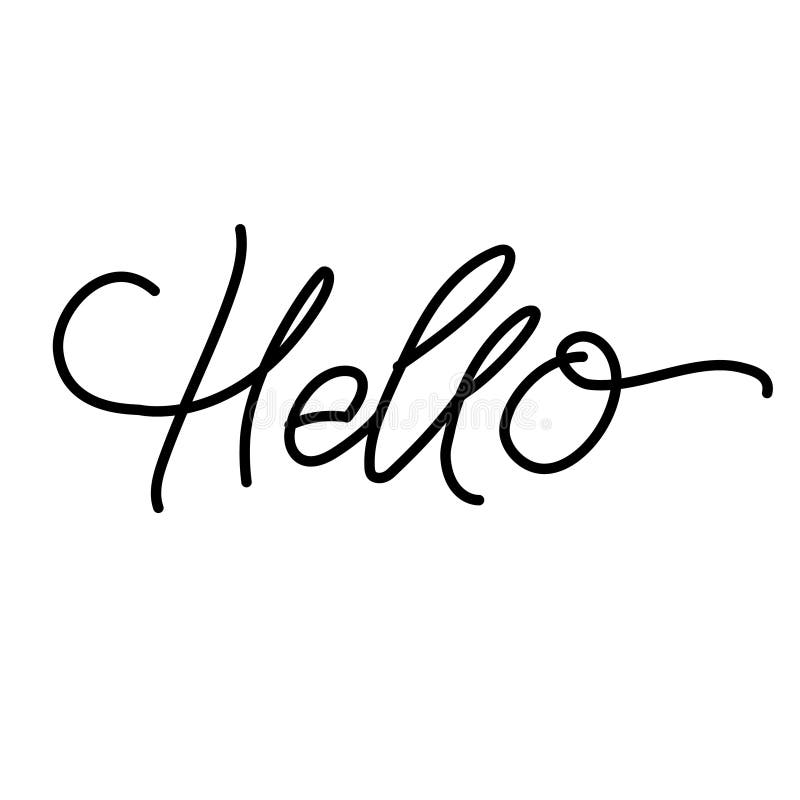 Word Hi for Greetings. Hand-lettering, Typography, Calligraphy Stock ...