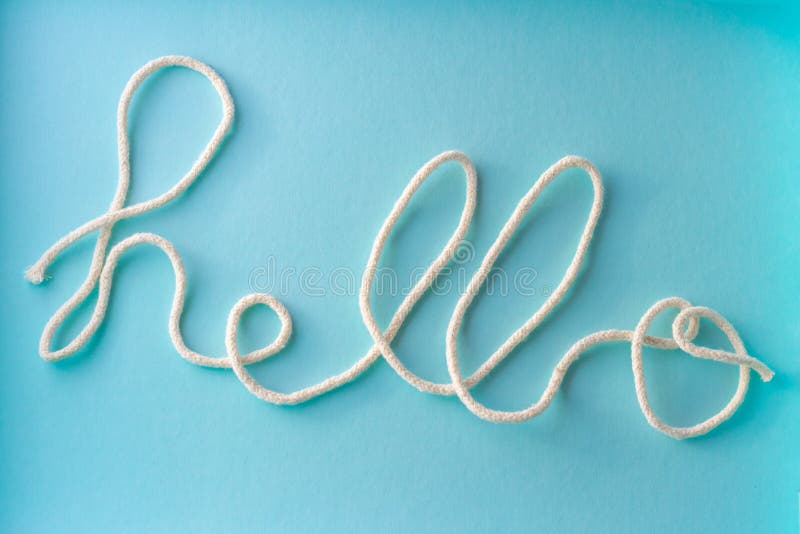 The Word Hello Written in White Lace Stock Image - Image of typeface ...