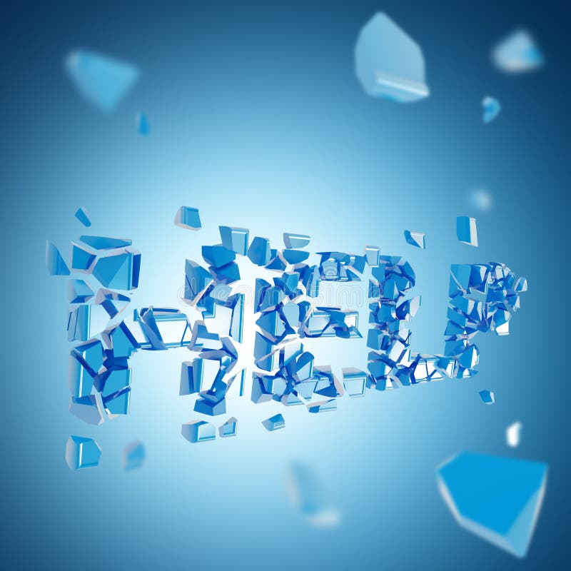 Word Help Broken into Pieces Background Stock Illustration ...
