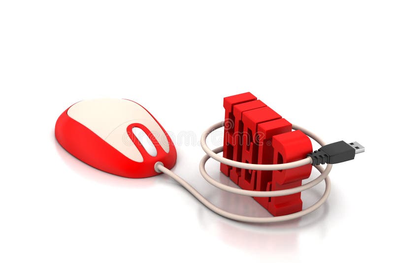 Word Help Connected To a Computer Mouse Stock Illustration ...