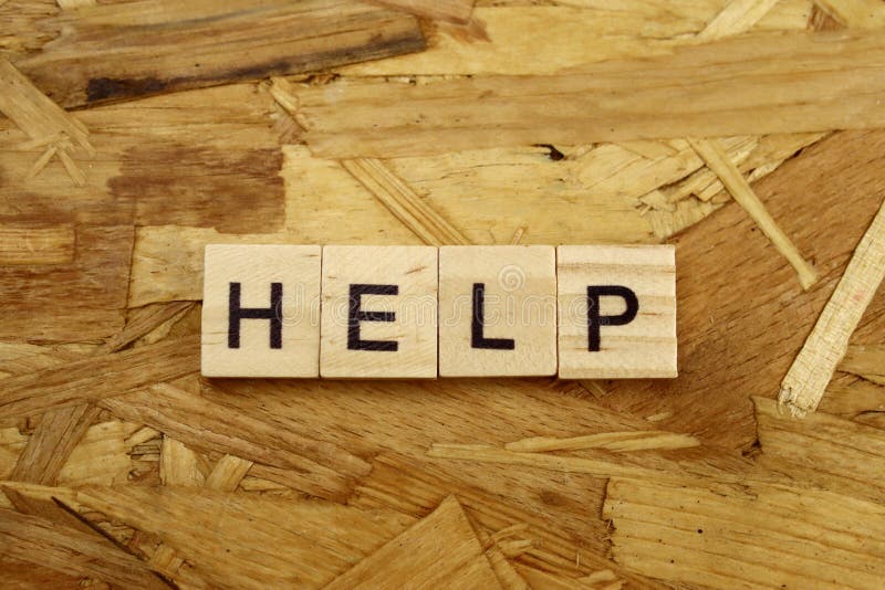 Word Help Made of Wooden Blocks. Top View Stock Photo - Image of ...