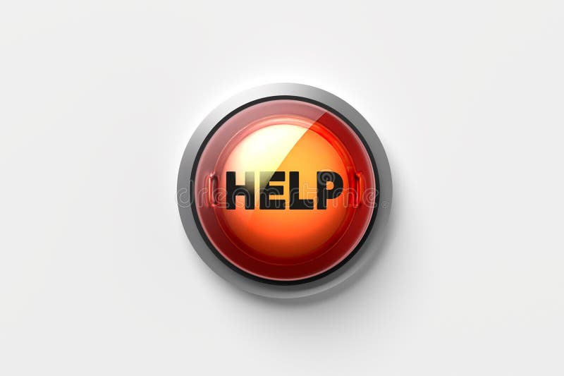 The Word Help on a Push Button Isolated on White Background Stock ...