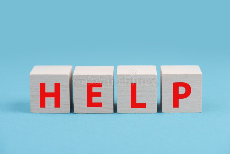 The Word Help is Standing in Red Letters on Wooden Cubes Stock Photo ...