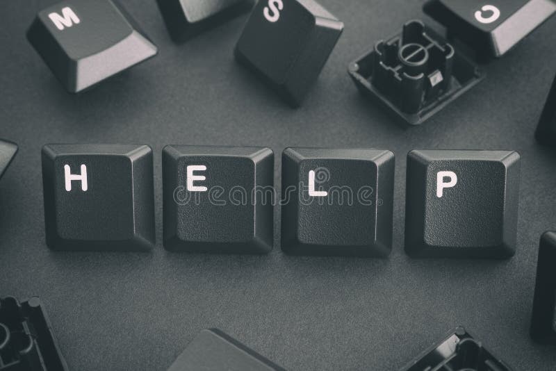 Word Help Written with Computer Keyboard Keys Stock Image - Image of ...