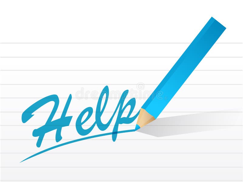 The Word Help Written on a Pice of Paper. Stock Illustration ...