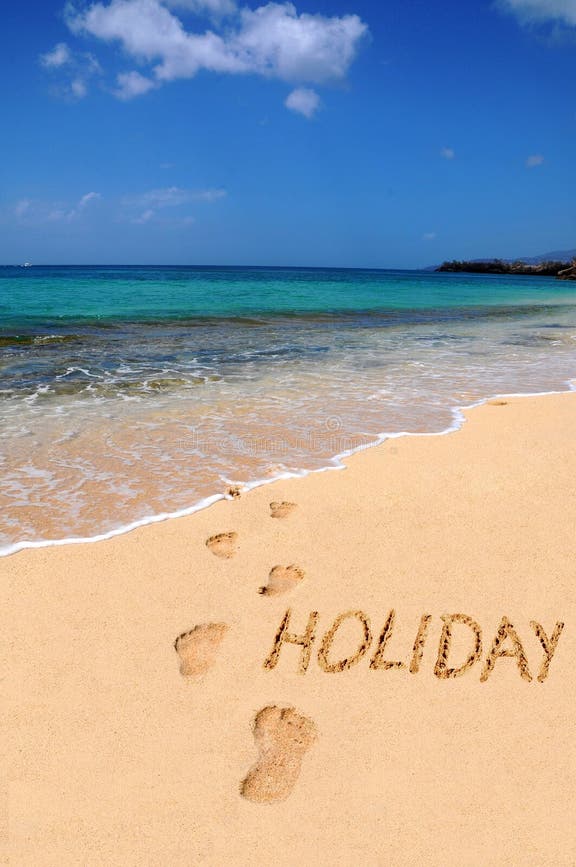 Word holiday on the beach stock image. Image of caribbean - 13793089