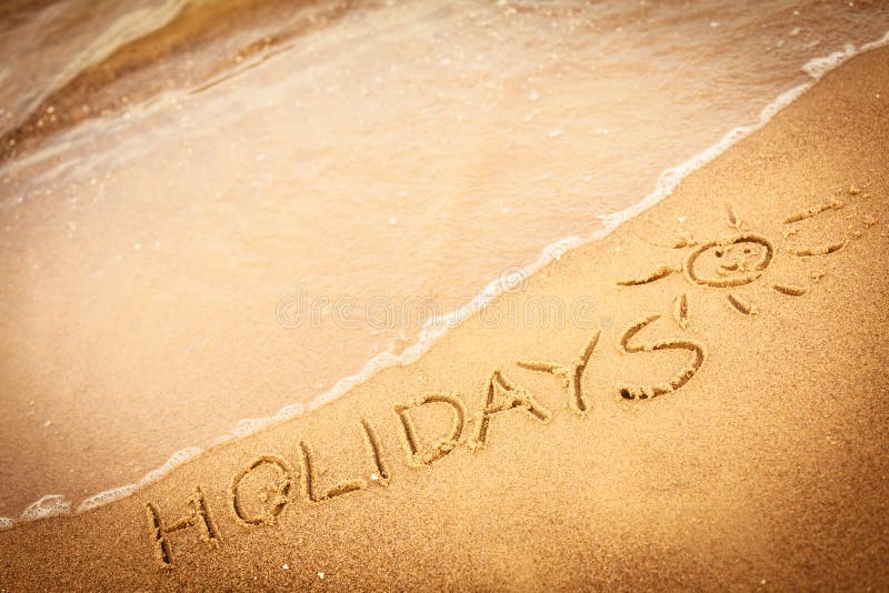 737 Word Holidays Written Sand Beach Stock Photos - Free & Royalty-Free ...