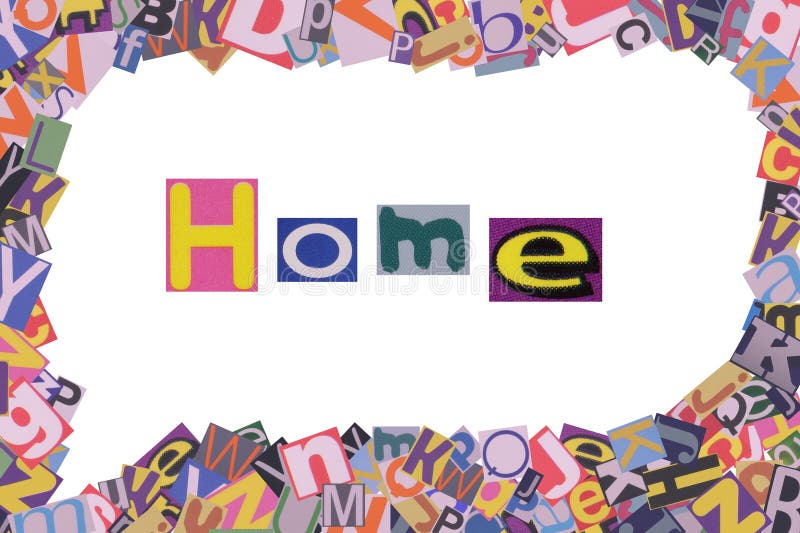 Word Home from Cut Magazine Colored Letters Stock Illustration ...