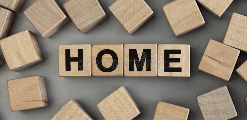 Word HOME Made with Wood Building Blocks. Top View Stock Photo - Image ...