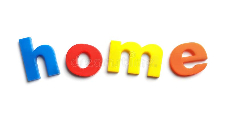 Word HOME of Magnetic Letters on White, Top View Stock Image - Image of ...