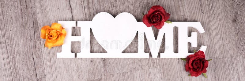 The Word Home in White Letters. Panorama Stock Image - Image of design ...