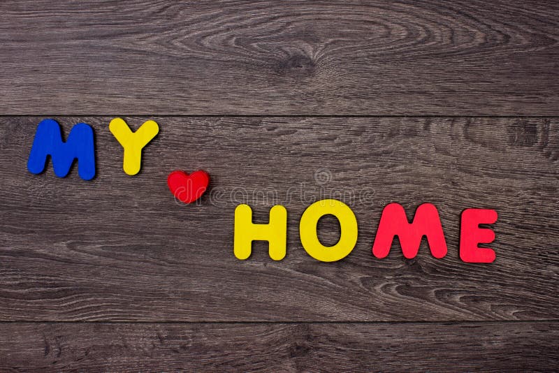 Word Home from Wooden Letters Stock Image - Image of decoration ...