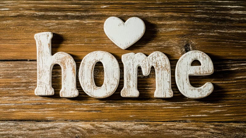 The Word "home" Written in White Letters with a Charming, Rustic Font ...