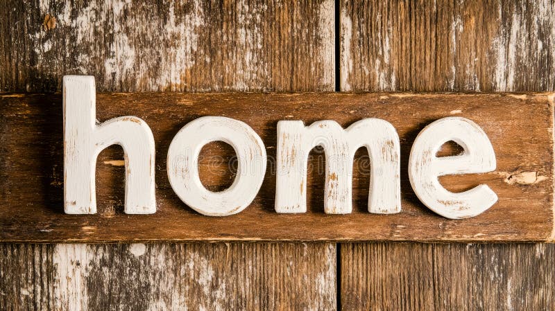 The Word "home" Written in White Letters with a Charming, Rustic Font ...
