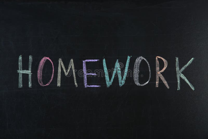 Word HOMEWORK Written with Chalk on Blackboard Stock Photo - Image of ...
