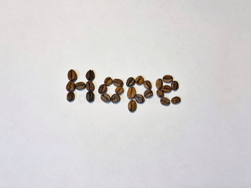 A Word Hope from the Coffee Beans Stock Photo - Image of abstract ...