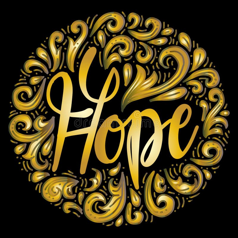 Word Hope Zentangle Stylized Stock Illustration - Illustration of ...