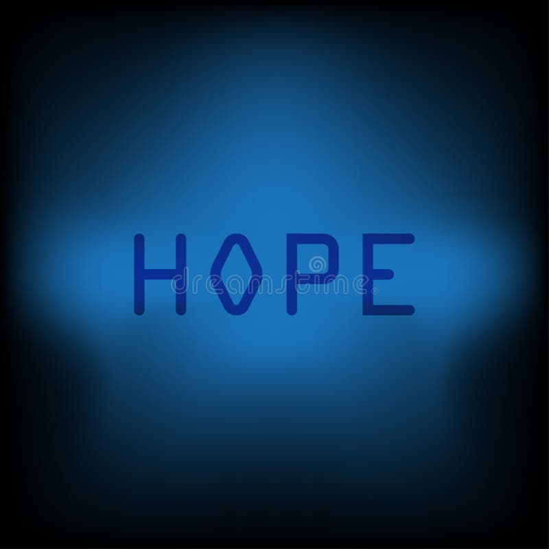 Word Hope Isolated on Blue Background. Vector Illustrator Stock ...