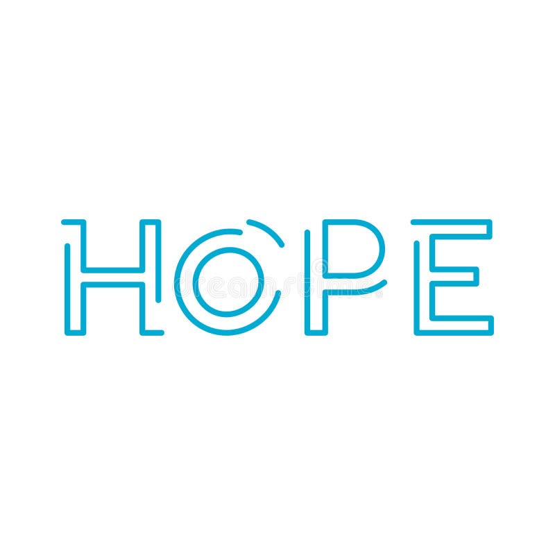 Word HOPE in Linear Outline Design. Vector Typography. Hope Poster or ...