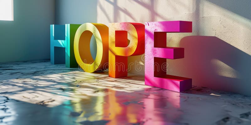 The Word Hope is Painted in Bright Colors Stock Illustration ...