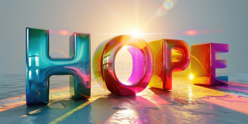 The Word Hope is Painted in Bright Colors Stock Illustration ...