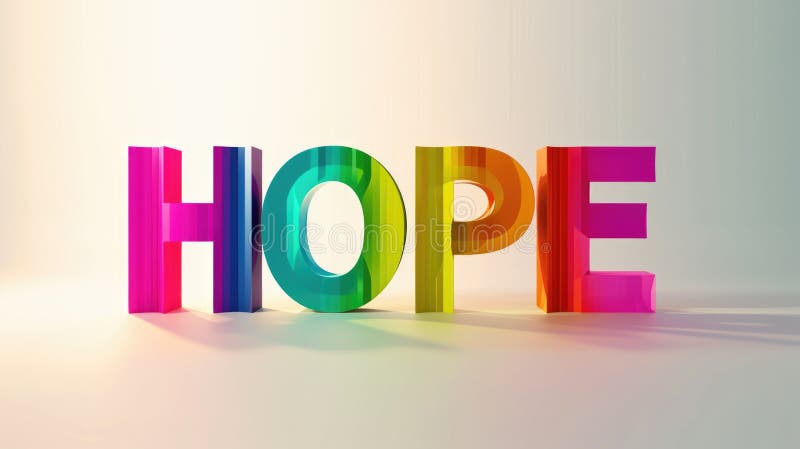 The Word Hope is Painted in Rainbow Colors Stock Illustration ...