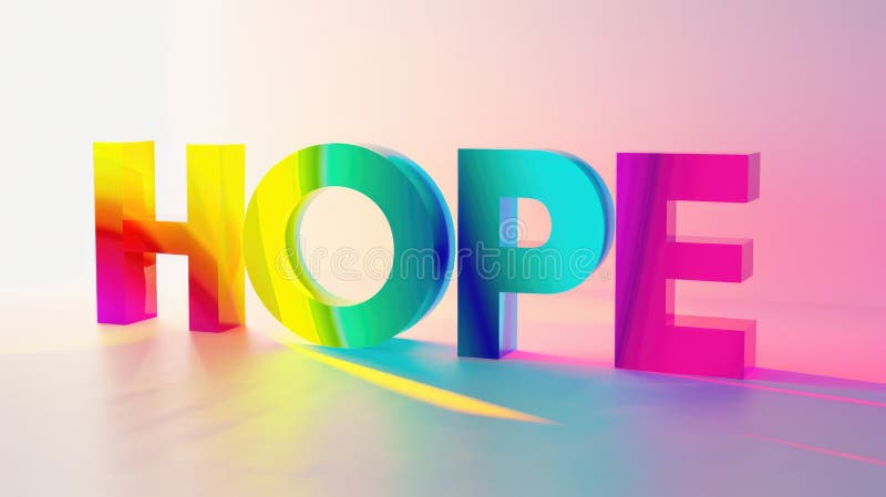 The Word Hope is Painted in Rainbow Colors Stock Image - Image of sign ...