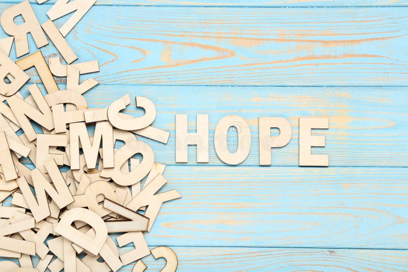 Word Hope by Wooden Letters Stock Photo - Image of print, sign: 174582626