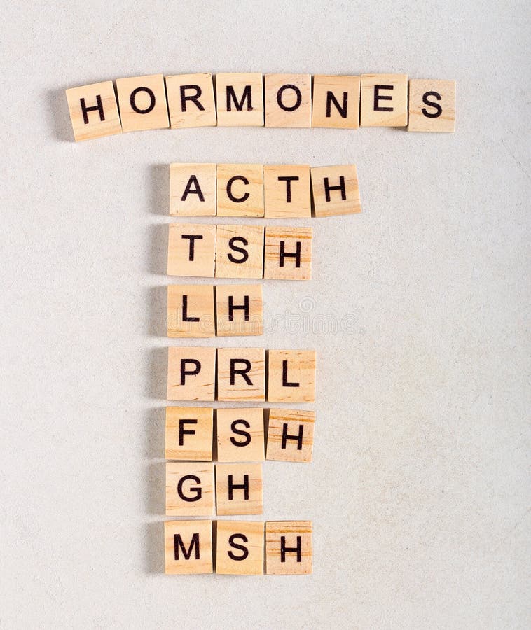 The Word Hormones is Written on a Card on a Blue Background, with ...