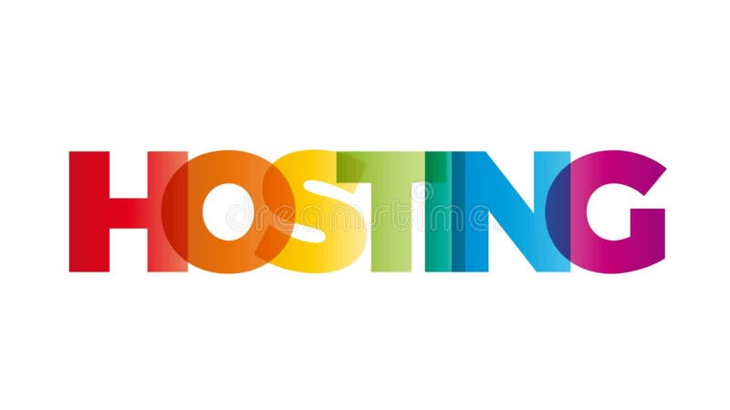 The Word Hosting. Animated Banner with the Text Colored Stock Footage ...