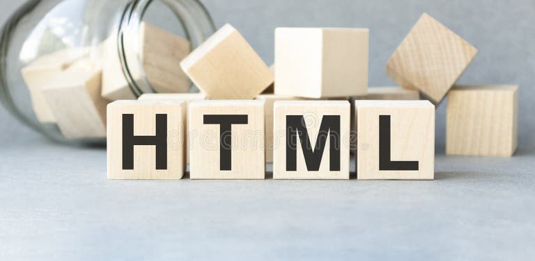 Word HTML on Wooden Cubes, Code Concept Stock Photo - Image of html ...