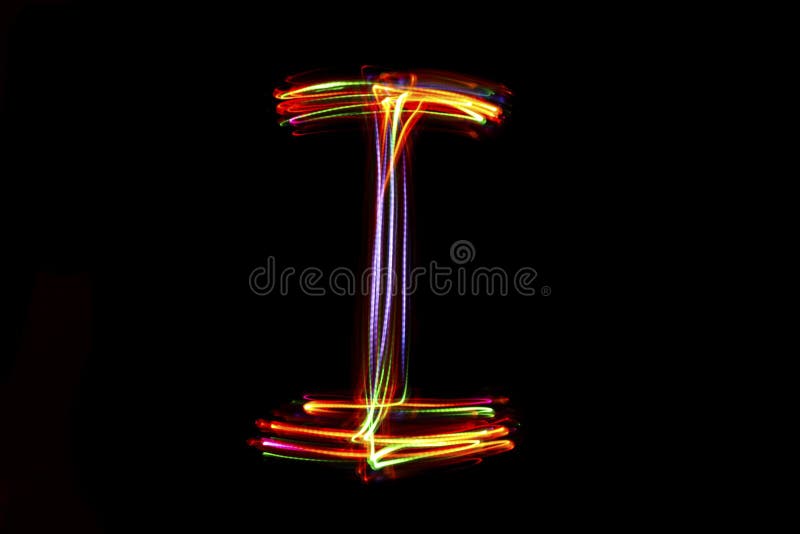 Word `I` Writing from Light. Stock Image - Image of long, shine: 96755491
