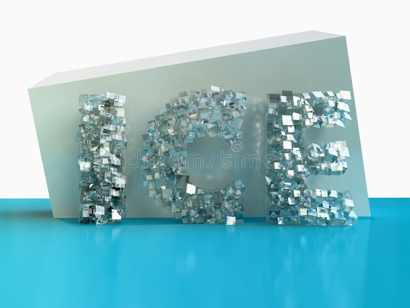 The Word Ice with Ice Crystals Stock Illustration - Illustration of ...