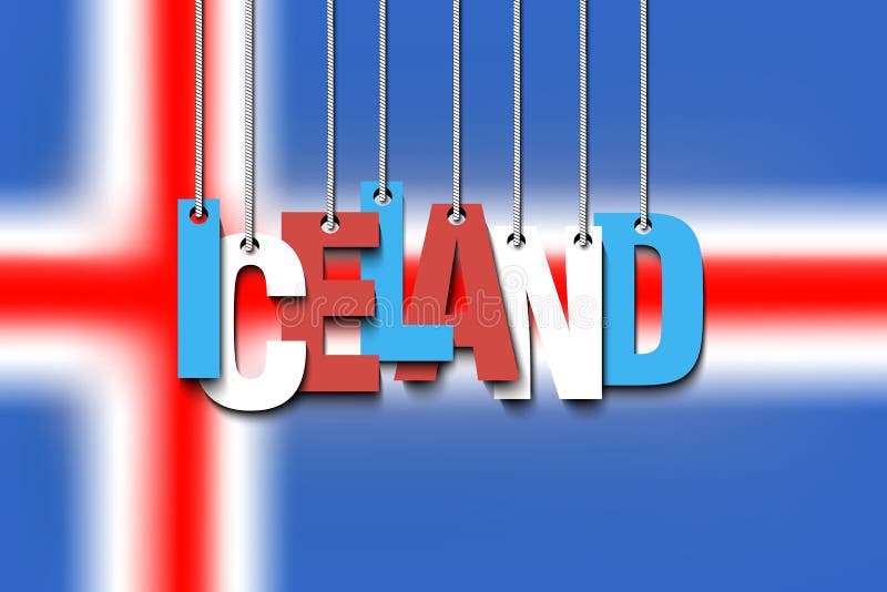 The Word Iceland Hang on the Ropes Stock Vector - Illustration of ...