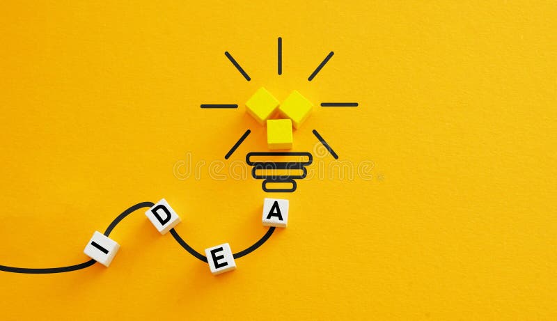 The Word Idea and a Light Bulb. Symbolizes Creativity and Innovation ...