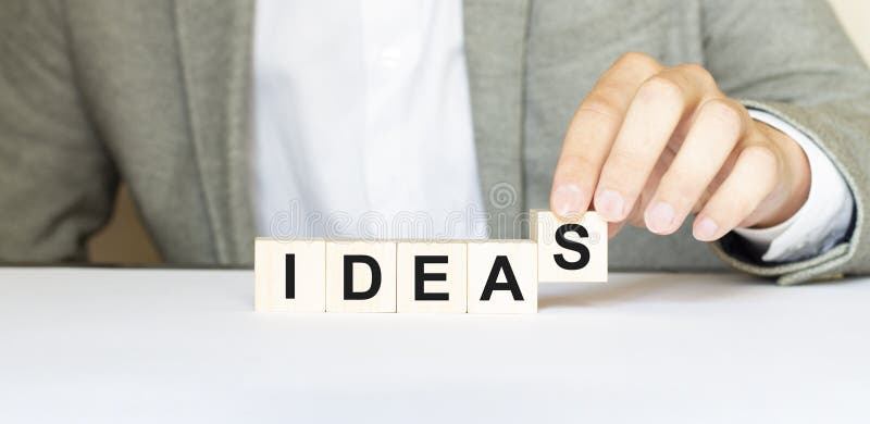 Word IDEAS Made with Wood Building Blocks Stock Photo - Image of idea ...