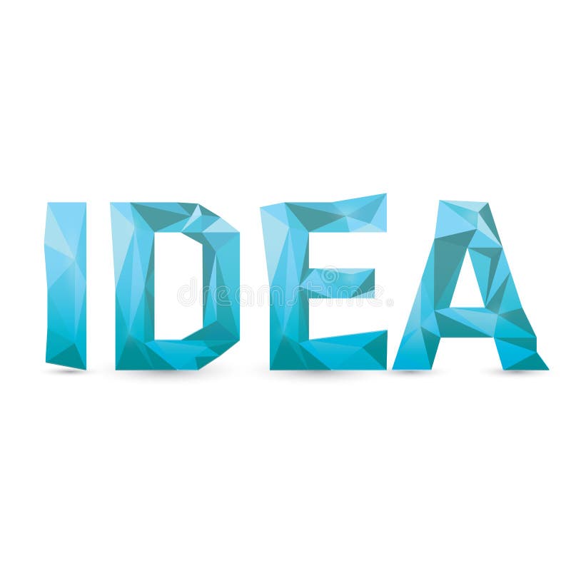 Word IDEE lage polystijl vector illustratie. Illustration of laag ...