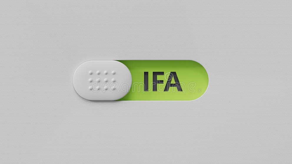The Word IFA is Written on a Slide Switch Structure.close Up of Slide ...